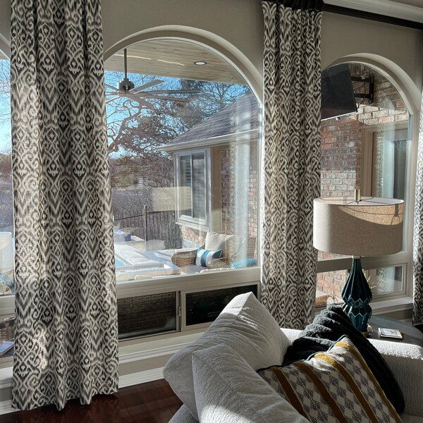 Black and Tan Buffalo Check Curtains Buffalo Plaid Black and Beige ...