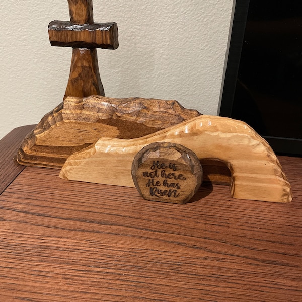 Easter Tomb and Cross Hand Carved Made in the USA - Etsy