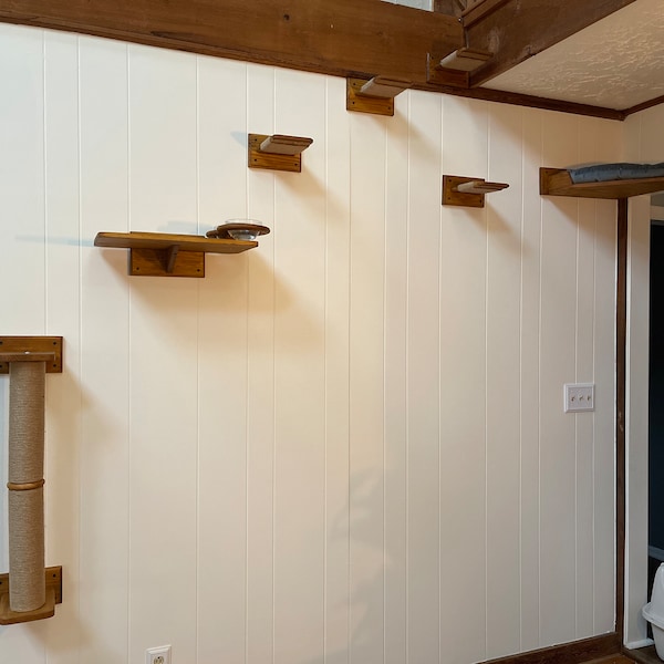 Corner Cat Bed Set, Cat Wall Furniture, Cat Shelves, Cat Feeder Shelf ...