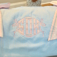 Floral Scallop Monogram ITH Frame Bag Tag Applique in the Hoop Stroller ...