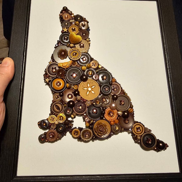 Button Tree Art, Blue Decor, Nursery Decor, Anniversary Gift, Custom Button Artwork, Unique Gift ...