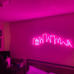 Chicago City Skyline Neon Sign Custom Cityscape LED Neon Neon Home and ...