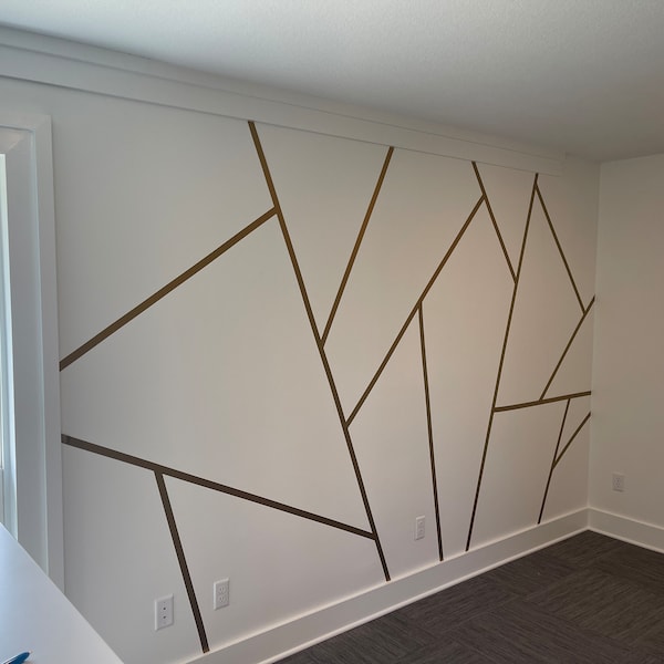 Gold Silver Wall Decal | Geometric Line Wall Sticker | Peel and Stick ...