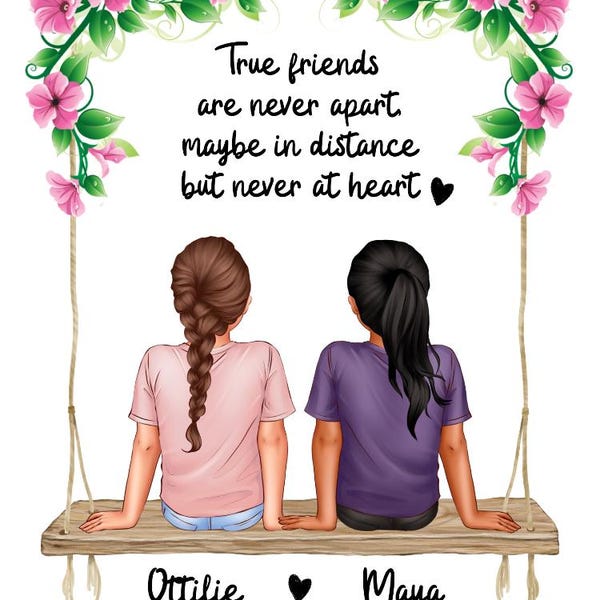 True Friends Picture, Group of Five Friends Portrait, Personalized ...