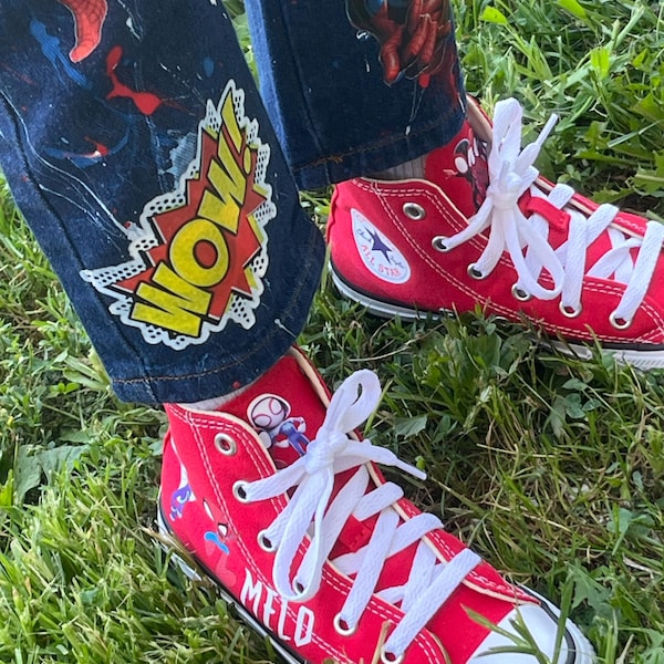 Personalized Spiderman Converse, High Tops, Many Sizes and Colors - Etsy