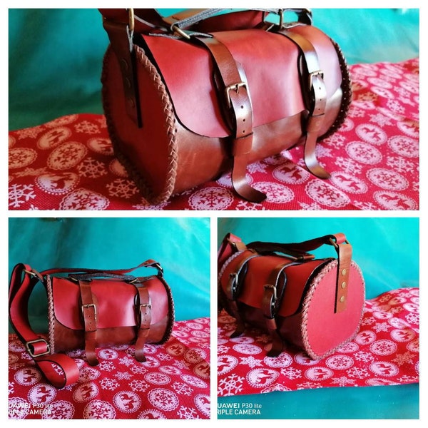 Bali Bag Leather Pattern: Leather Barrel Bag, DIY Bali Bag, Easy ...