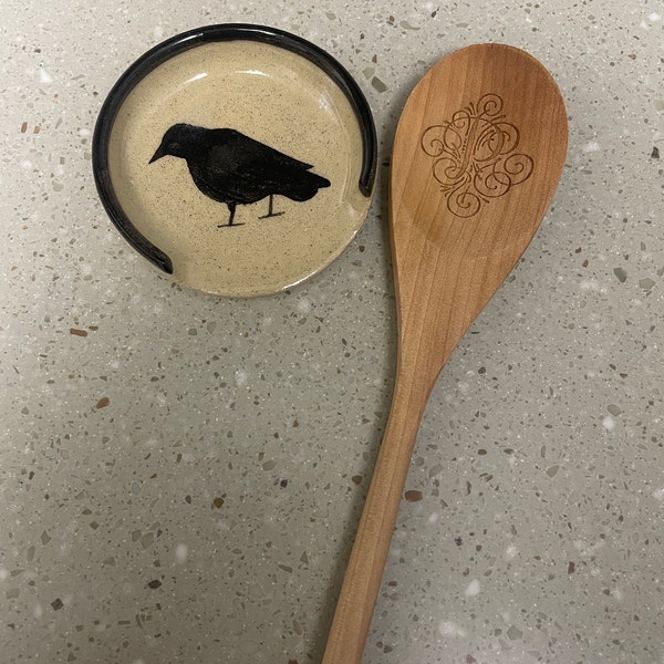 Spoon Rest With Black Raven - Etsy