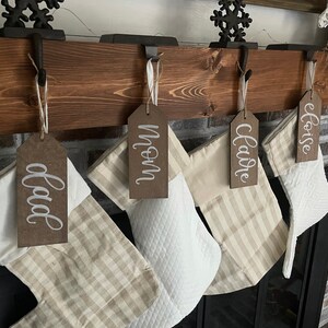 Hand Lettered Personalized Christmas Stocking Tags Customized - Etsy