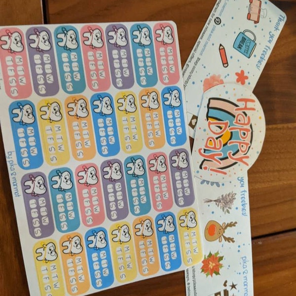 Floss Stickers, Dental Sticker, Habit Tracker Stickers, Floss Tracker ...