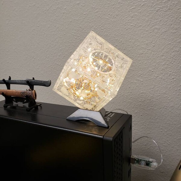 Hellraiser Puzzle Box Laser Engraved Night Light With Stand - Etsy
