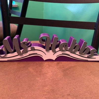 Open Book Name Sign Librarian Gifts Bookworm Gifts Gift for - Etsy