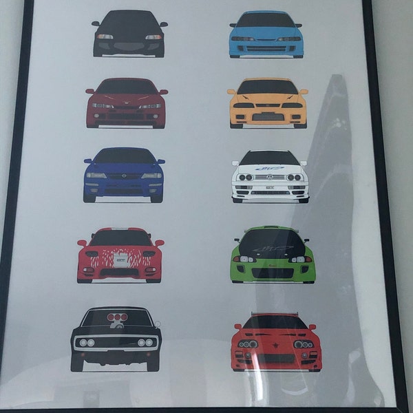 Best Cars From Fast and Furious Movie Poster Dominic Toretto Vin Diesel ...