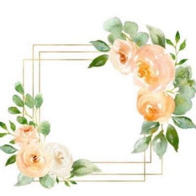 Light Yellow Watercolor Floral Frame Clipart Yellow Flower Geometric ...