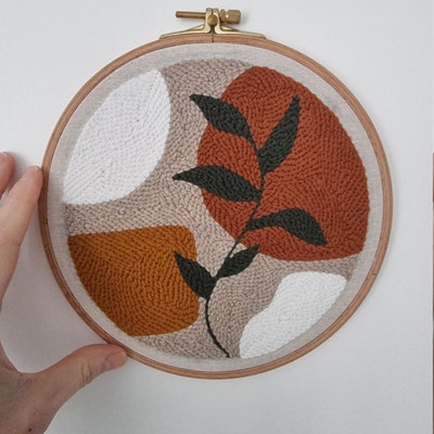 Punch Needle Wall Hanging Floral Wall Art Punch Needle Wall - Etsy