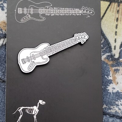 Electric Bass Enamel Pin 1.5 LIMITED EDITION Bass Guitar Pin Gift for ...