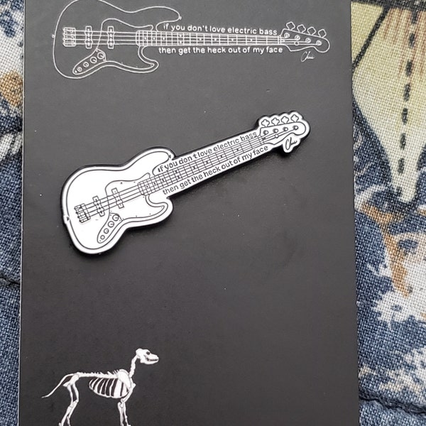 Electric Bass Enamel Pin - 1.5" LIMITED EDITION Bass Guitar Pin - Gift ...
