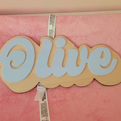 Retro Name Sign, Kids Baby Name Plaque, Custom Nursery Name Sign ...