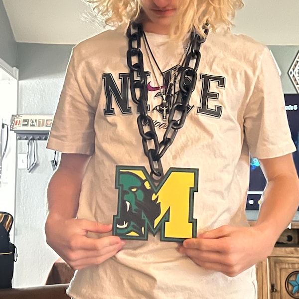 Custom Fan Chain Giant Logo Necklace Sports Home Run Turnover Jumbo ...