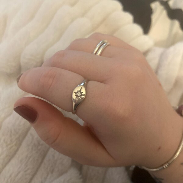 Sterling Silver Moonstone Trio Petal Henna Set - 925 Silver Rings for ...