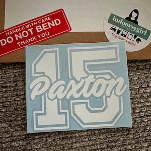 Baseball Name and Number Vinyl Decal / Baseball Helmet Decal / Baseball ...