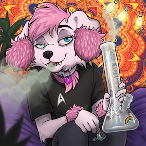 YCH Boba Bubble Tea Furry / Anthro / Fursona Con Badge - Etsy