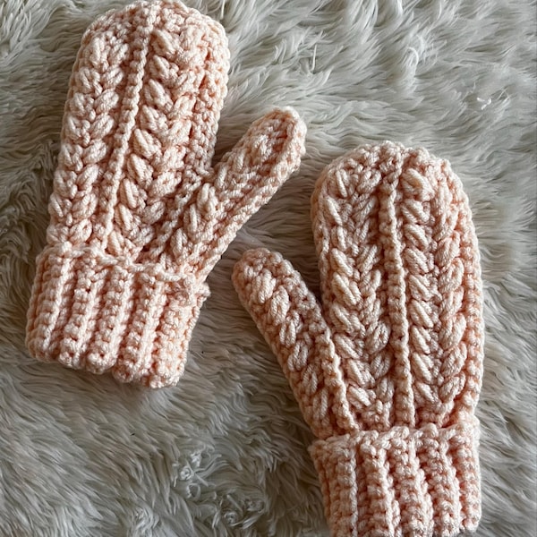 CROCHET PATTERN + VIDEO Winter Wheat Stitch™ Crochet Mittens Pattern ...