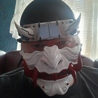 Oni Mask Samurai Iii-six Teeth Oni Mask-costume Accessories-gold Teeth ...