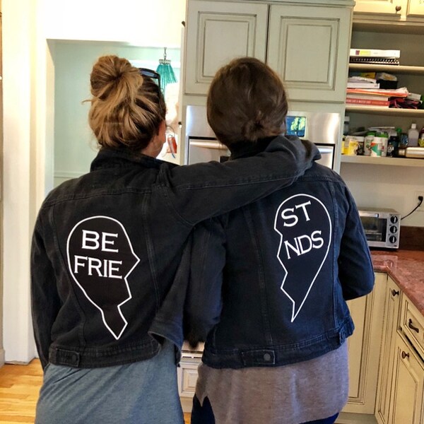 12" Best Friends Back Patches * Iron on Large Custom Embroidery for ...