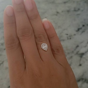 Sterling Silver Floating Ring Invisible Ring Unique Rings Pear Shaped ...