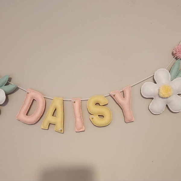 Pastel Pink Fabric Banner: Ruffle & Floral Nursery Garland - Etsy