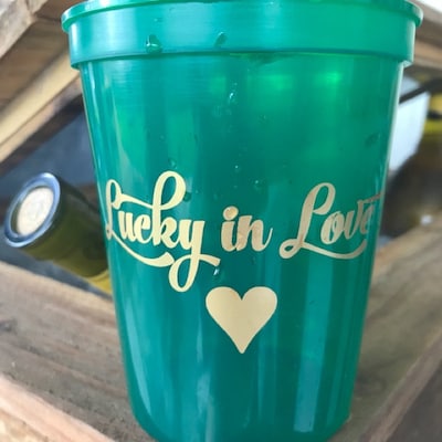 Lucky in Love Cups Wedding Cups Personalized Stadium Cups - Etsy