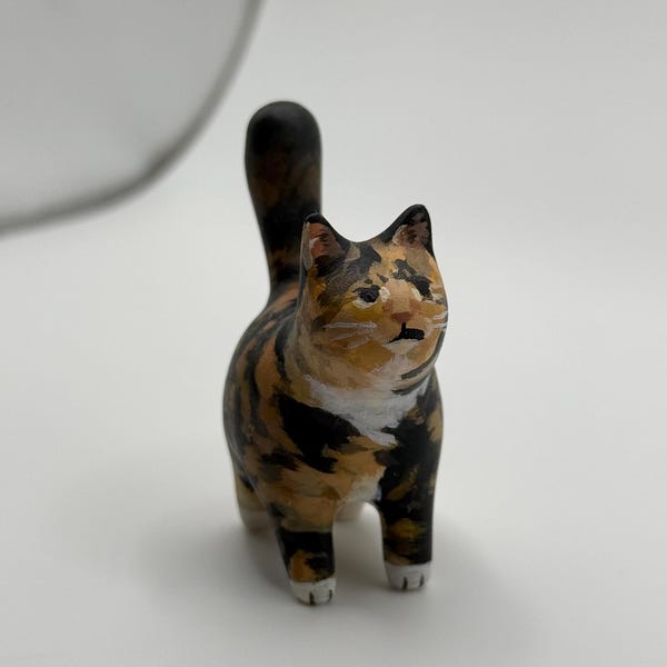 Custom Clay Cat Figurines, Tiny Hand-painted Clay Cats, Tiny Cat ...