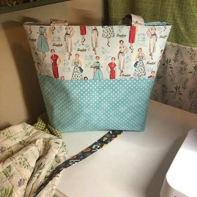 Pocket Tote Bag PDF Sewing Pattern 4 Sizes to Make - Etsy