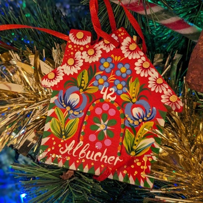 Hand Painted Ukrainian Christmas Ornament, Handmade Wooden Christmas ...