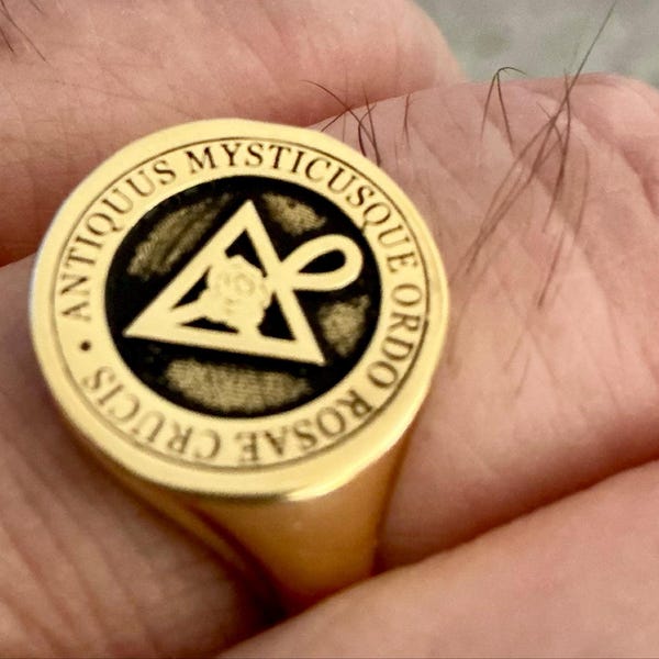 Spiritual Symbol of Ancient Ring, Silver Rosae Crucis Signet Ring ...