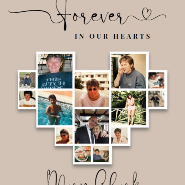 Funeral Condolence Book in Loving Memory, Monochrome Photo Share Memory ...