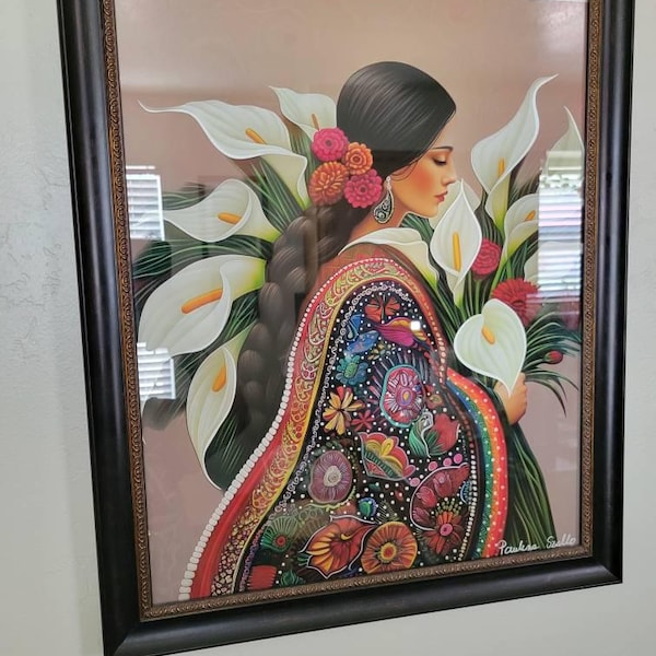 Woman of Colors&humming-bird,mexico Latin American Boho,folklore Art ...