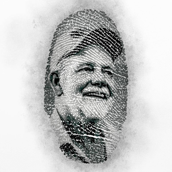 Custom Sketch Photo Fingerprint Portrait, Memorial Gift Picture, Loved ...