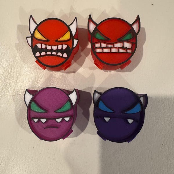 Difficulty Faces, Geometry Dash Toys, 3D Printed Cubes, Geometry Dash ...