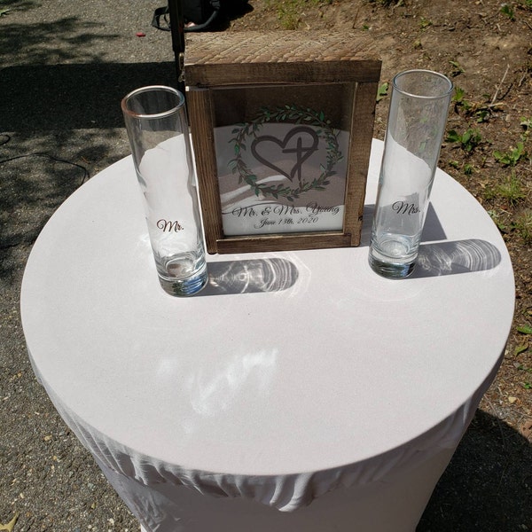 Rustic Unity Sand Ceremony Set Shadow Box, Unity Candle Alternative for ...