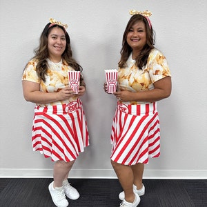 Popcorn Costume for Teens and Women, Popcorn Shirt, Popcorn Skirt, Food ...