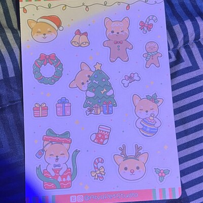 Silly Pomsky Sticker Sheet Cute Chibi Kawaii Dog Stickers, Digital Art ...