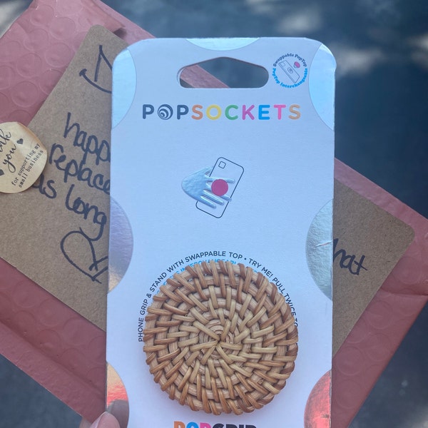 Rattan Popsocket/kindle Grip - Etsy