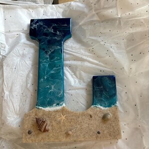 Custom Beach Themed Letter Wall Hanging Monogram Initial Surf Art Beach ...