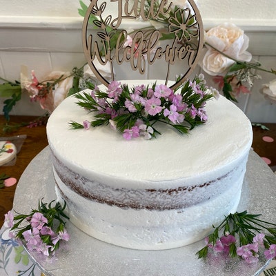 Engaged Cake Topper With Date, We're Engaged, Couples Names Cake Topper ...