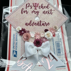 Graduation Cap Toppers/ Flower Graduation Cap/ Glitter Graduation Cap ...