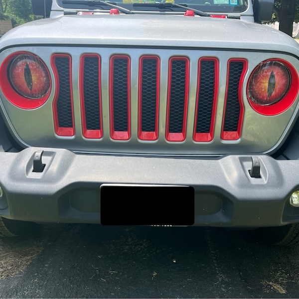 Eyeball Round Headlight Overlay Graphics Kit Vinyl Decal Cover 2 Piece ...