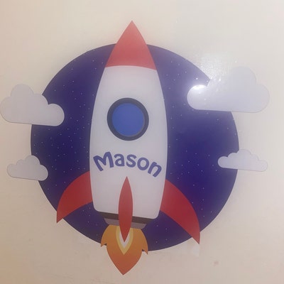 Personalised Name Rocket Space Ship Vinyl Wall Sticker Boys - Etsy