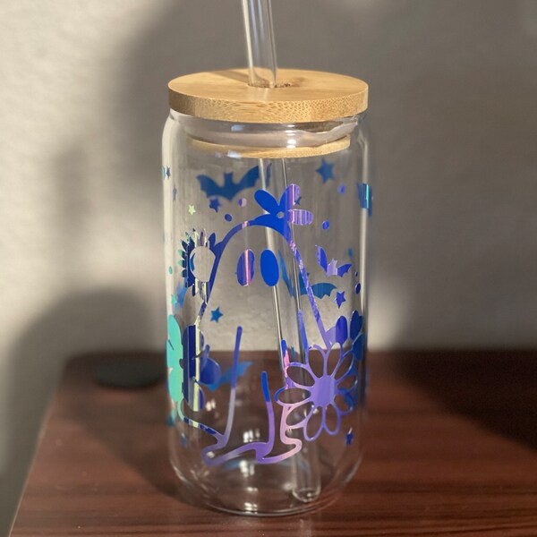 Ghost Flowers Libbey Can Glass Svg, 16 Oz Can Glass, Ghost Svg, Wild ...