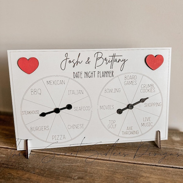Date Night Spinner Planner Ideas Valentines Couples Gift Digital ...